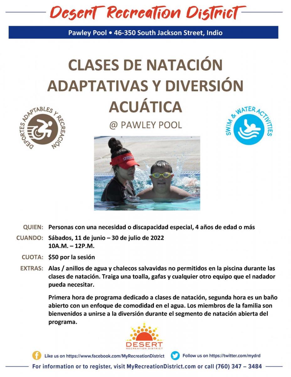 Adaptive Swim Lessons - Session 2 - Desert Recreation District Adaptive Swim Lessons - Session 2 - Desert Recreation District